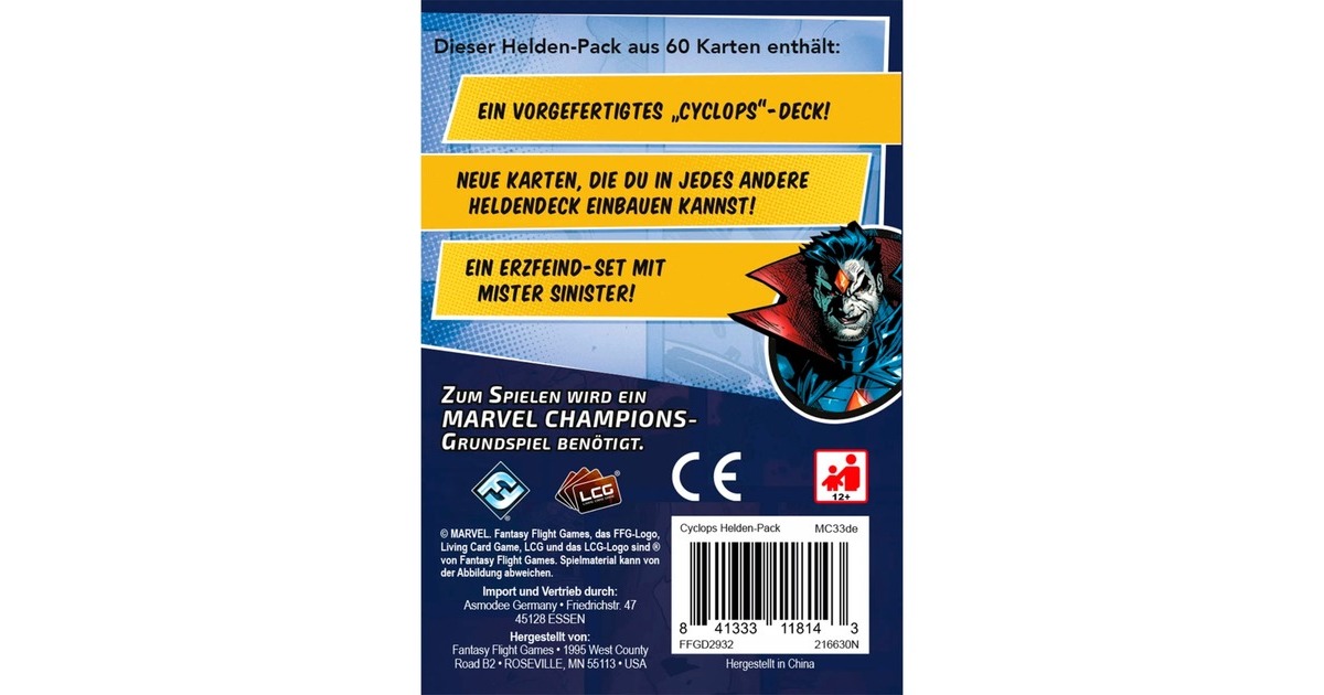 Asmodee Marvel Champions: Das Kartenspiel - Cyclops (Helden-Pack ...