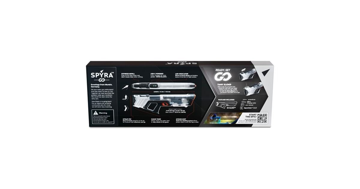 Spyra SpyraGO Clear, Wasserpistole transparent