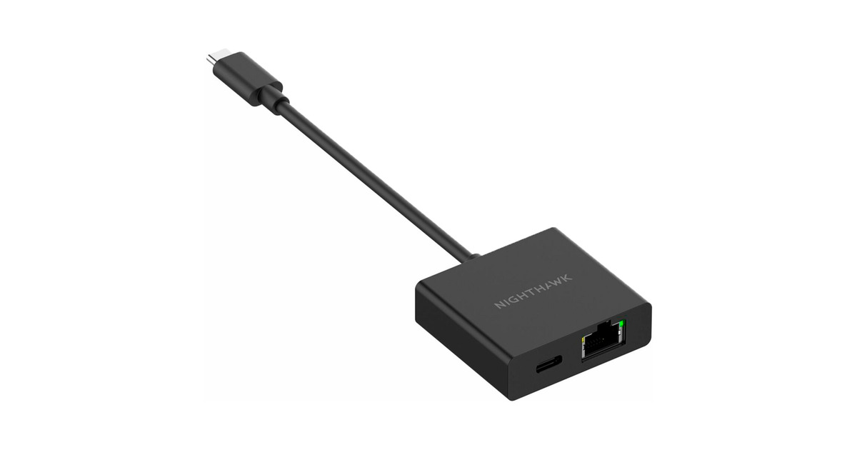 Netgear USB2ETH-10000S Nighthawk USB-C zu Ethernet Adapter, LAN-Adapter