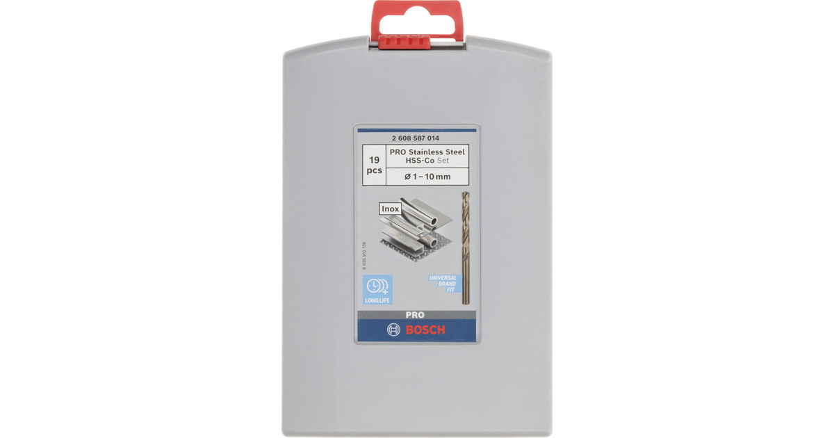 Bosch Professional PRO Stainless Steel HSS-Co Metallbohrer-Satz, 19-teilig