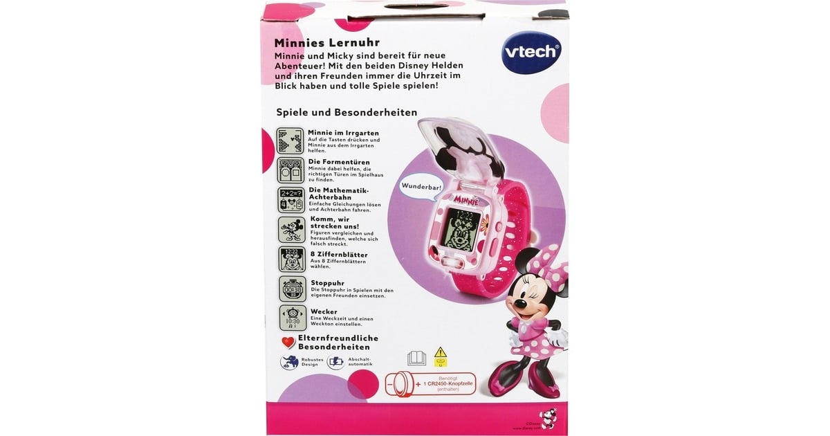 VTech Vtech Minnies Lernuhr, Armbanduhr pink