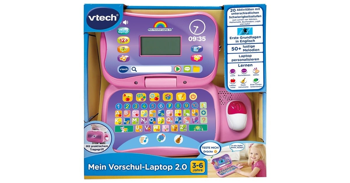VTech Mein Vorschul-Laptop 2.0, Lerncomputer pink