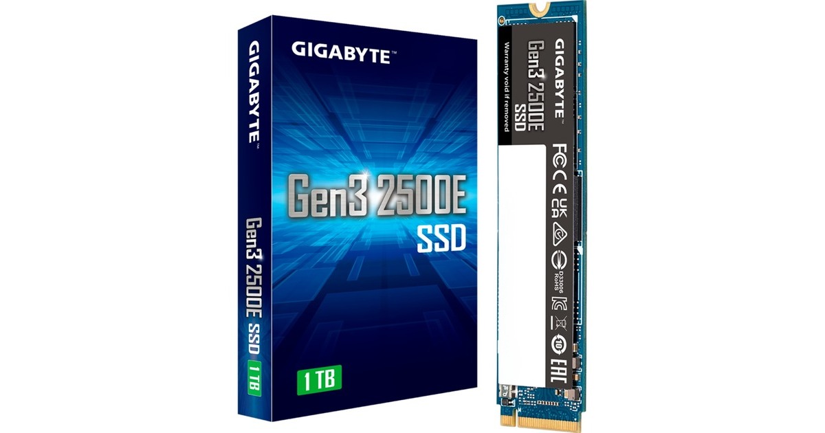GIGABYTE Gen3 2500E SSD 1 TB PCIe 3.0 x4, NVMe 1.3, M.2 2280