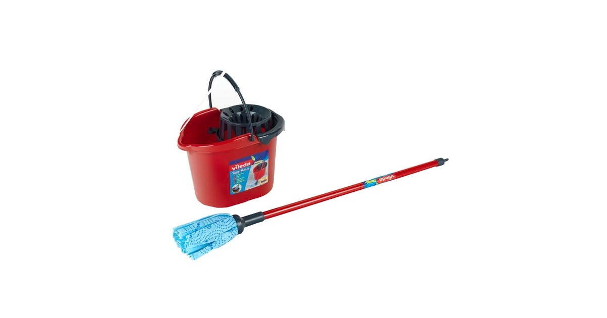 Theo Klein Vileda Eimer mit Aufsatz und Wischmop, Kinderhaushaltsgerät ...