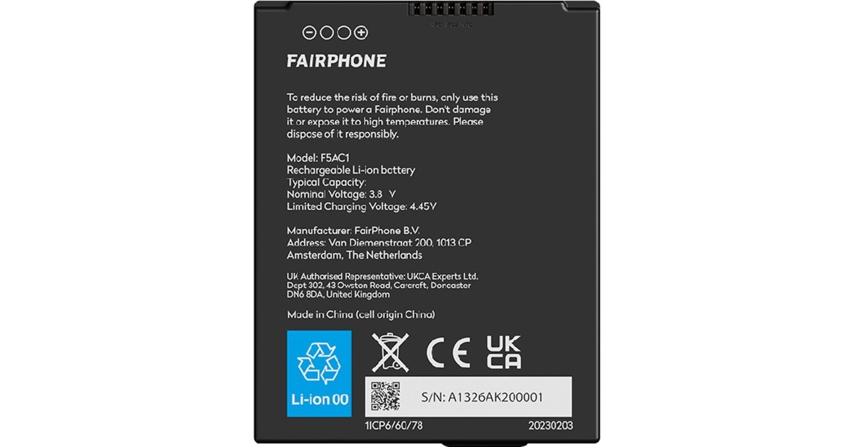 Fairphone 5 Battery, Akku für Fairphone 5