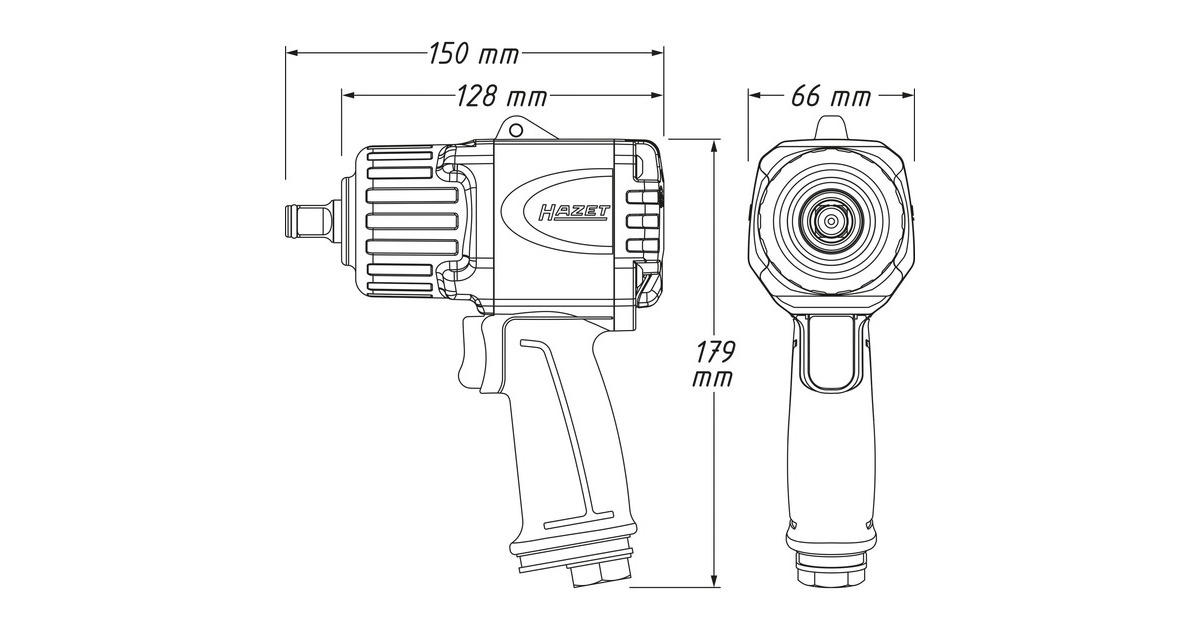Hazet Twin Turbo Schlagschrauber 9012TT, 1/2" schwarz/blau, Lösemoment 2.200 Nm