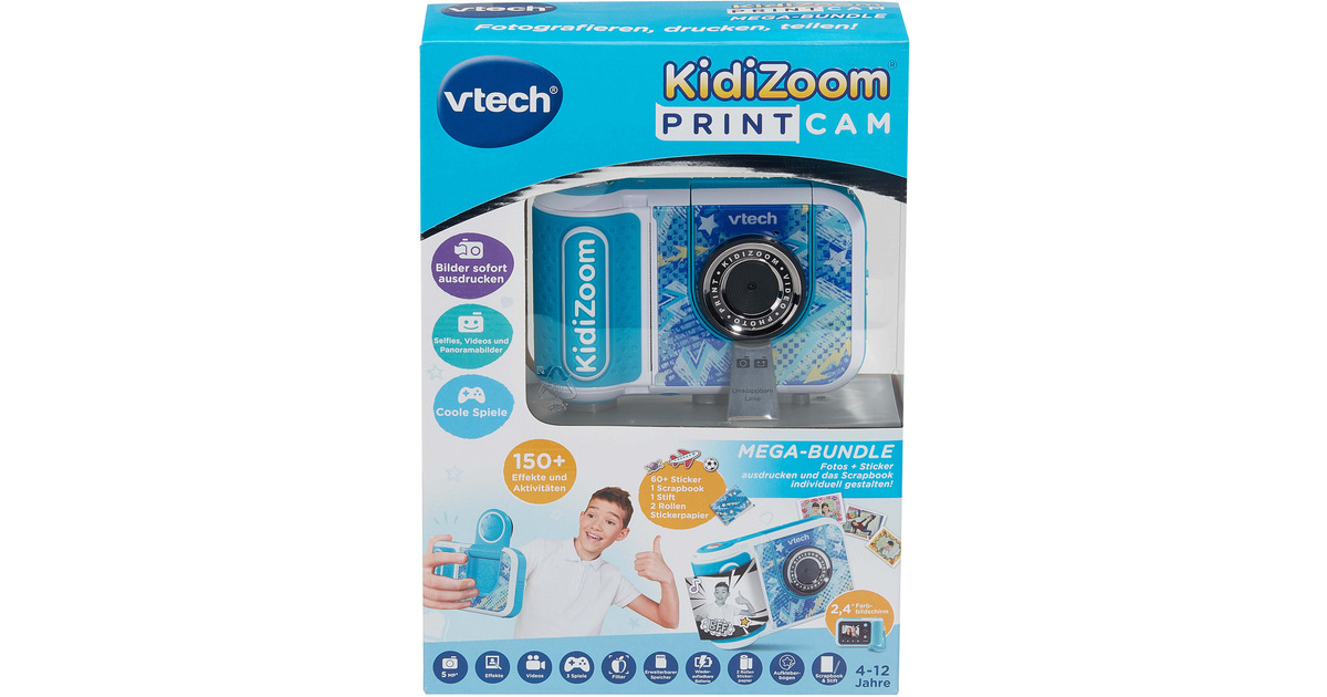 VTech KidiZoom Print Cam Scrapbook Bundle, Digitalkamera azurblau