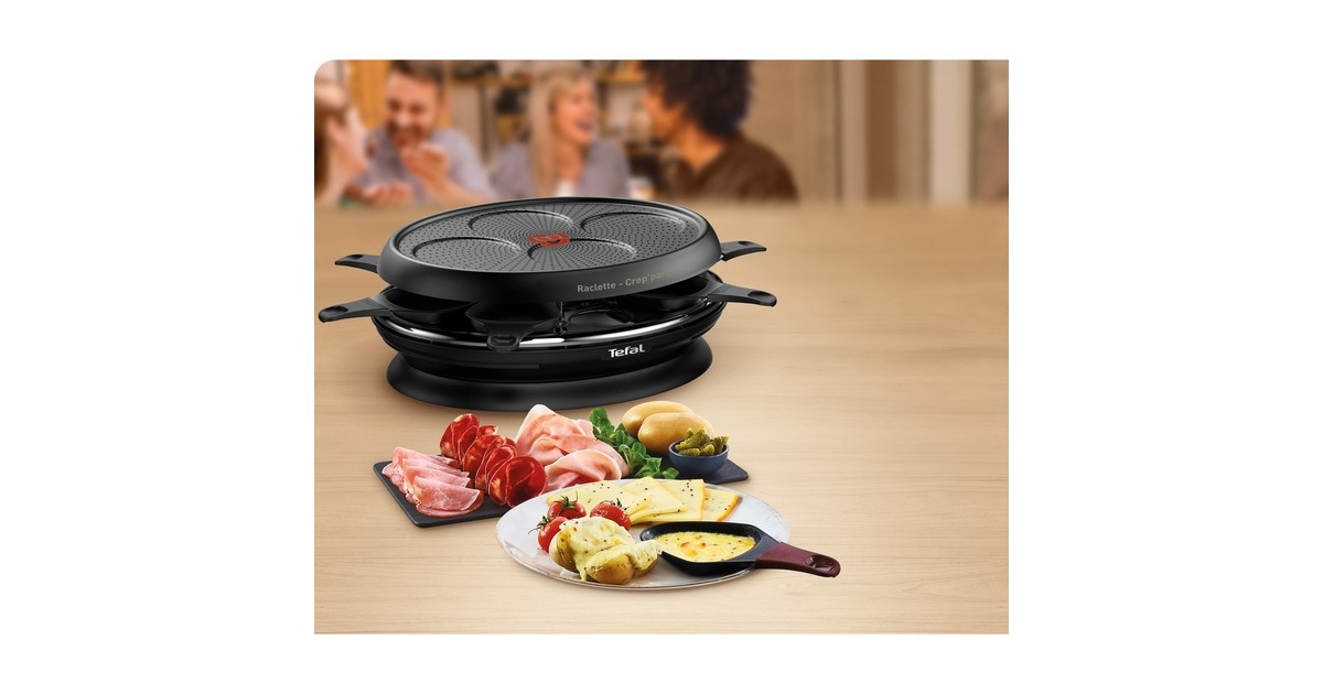 Tefal 2-in-1 Raclette Crep'party Store'Inn RE3208 schwarz, 1.050 Watt ...
