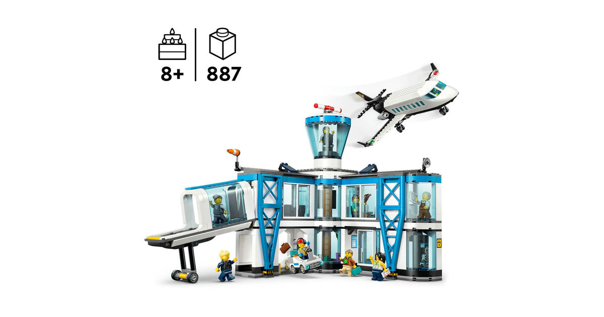 LEGO 60502 City Flughafen mit Flugzeug, Konstruktionsspielzeug