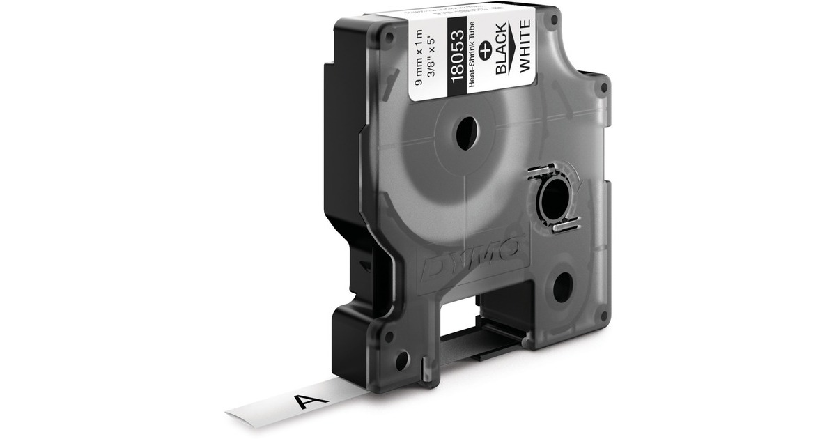 Dymo Rhino IND ORIGINAL Heißschrumpfschlauch 9mm x 1,5m, schwarz auf weiß, Etiketten ...