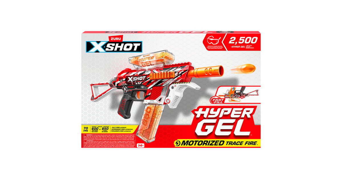 ZURU XSHOT - Hyper-Gel Blaster Trace Fire, Gel-Blaster inkl. 2500 Gel ...