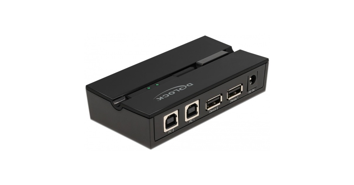 DeLOCK Delock USB 2.0 Switch f. 2 PC an 2Geräte, USB-Switch schwarz