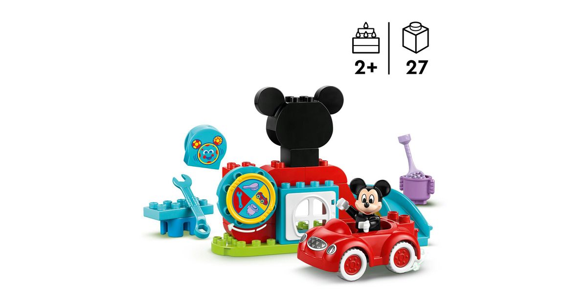 LEGO 10454 DUPLO Disney Mickys Clubhaus und Auto, Konstruktionsspielzeug