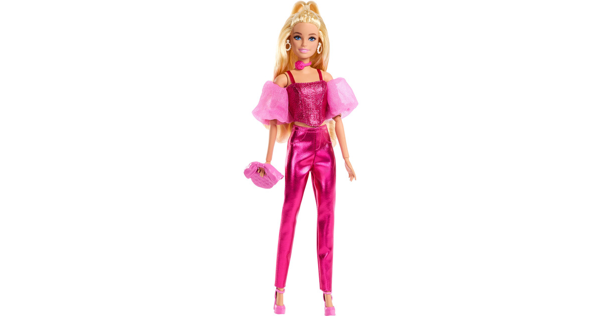 Barbie Barbie Deluxe Style im pinken Metallic Outfit, Puppe