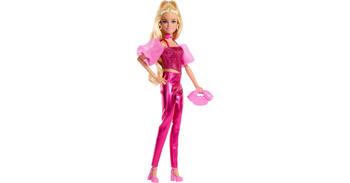 Barbie Barbie Deluxe Style im pinken Metallic Outfit, Puppe