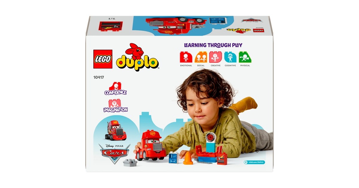 LEGO 10417 DUPLO Disney Mack beim Rennen, Konstruktionsspielzeug rot