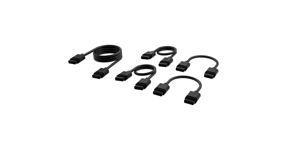 Corsair iCUE LINK Kabel-Kit, 600 / 200 / 100mm, gerade schwarz, 5-teilig