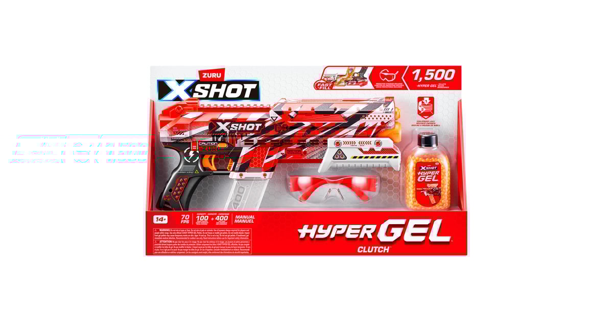 ZURU XSHOT - Hyper-Gel Blaster Clutch, Gel-Blaster inkl. 1500 Gel-Kugeln