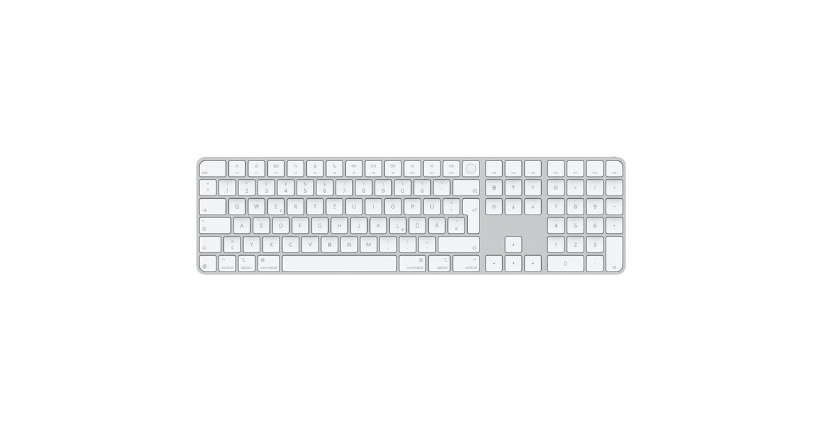 Apple Magic Keyboard mit Touch ID und Ziffern­block silber/weiß, DE ...
