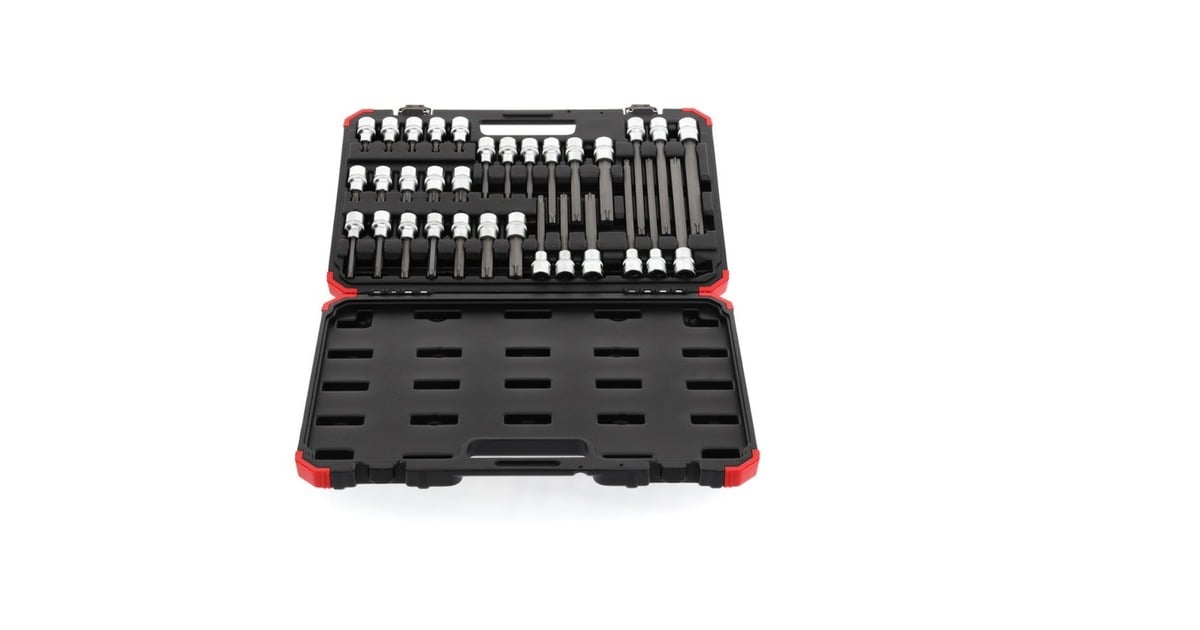 GEDORE Red Schraubendreher-Steckschlüssel-Einsatz-Satz, 1/2" schwarz/rot, 32-teilig, TORX, im Koffer