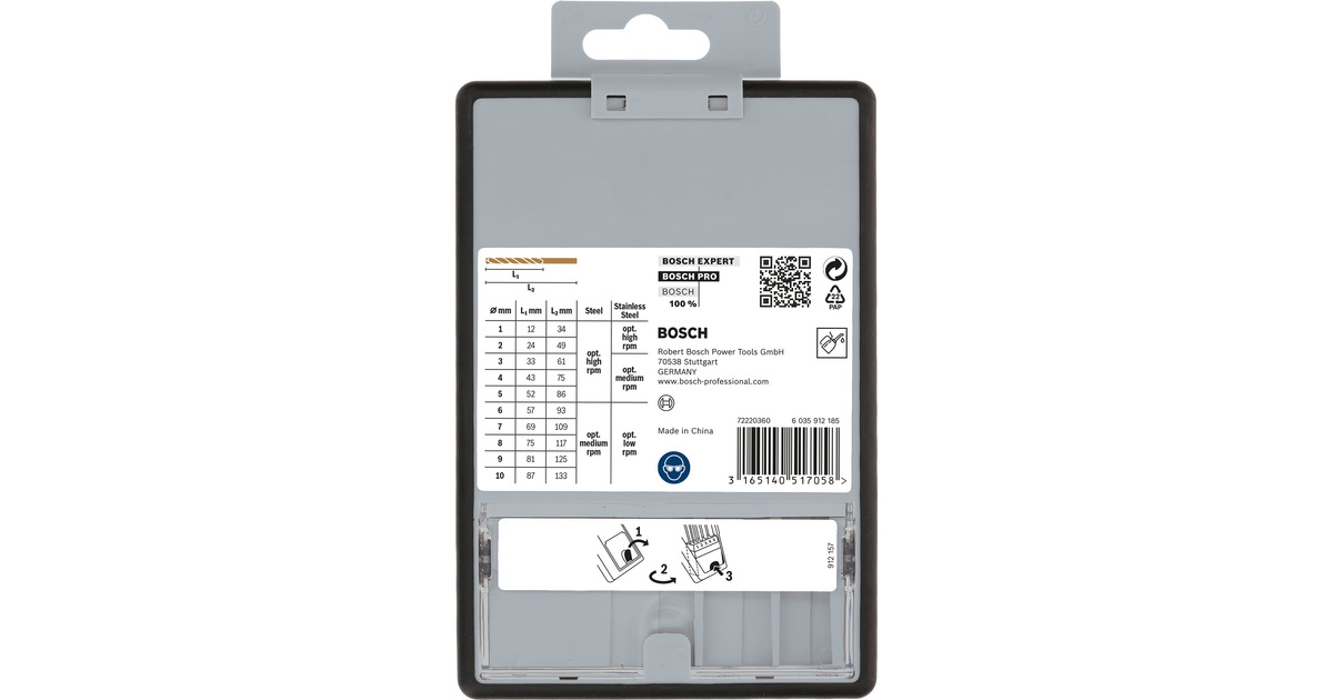 Bosch Professional PRO Stainless Steel HSS-Co Metallbohrer-Satz, 10-teilig