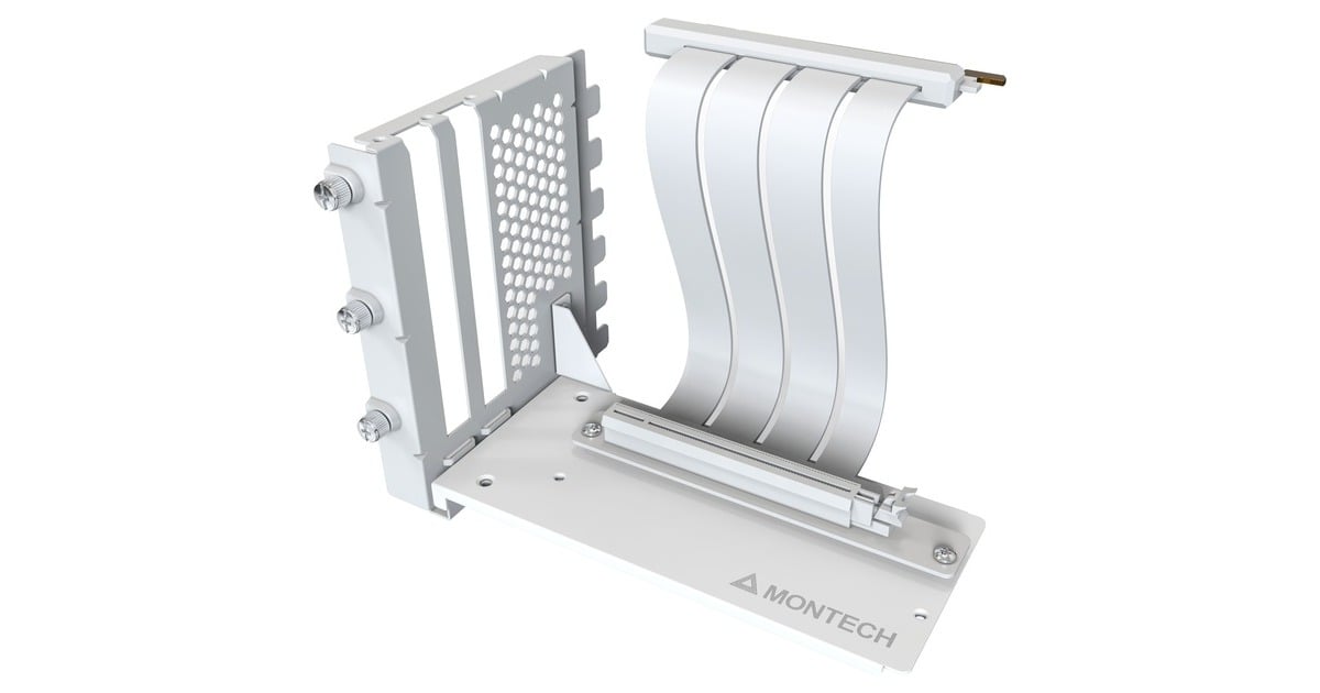 Montech Vertikales GPU Mounting Kit, PCIe 4.0 Riser-Kabel weiß, 20cm