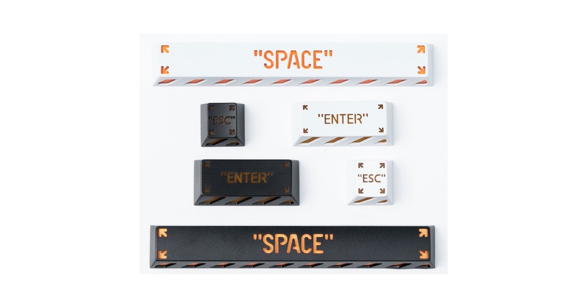Keychron Spacebar Aluminum Alloy Artisan Keycap, Tastenkappe schwarz/orange