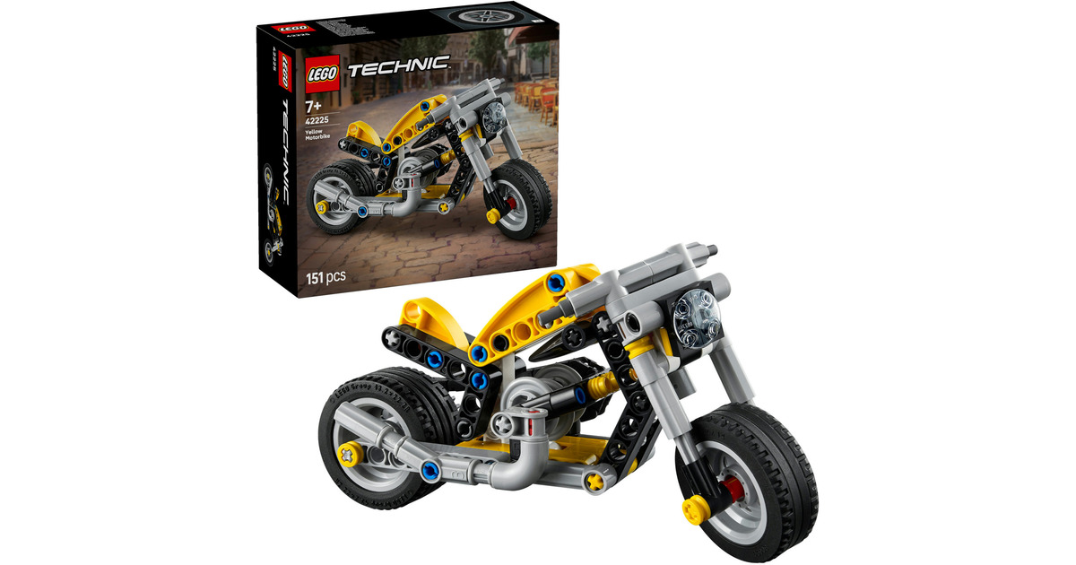 LEGO 42225 Technic Gelbes Motorrad, Konstruktionsspielzeug
