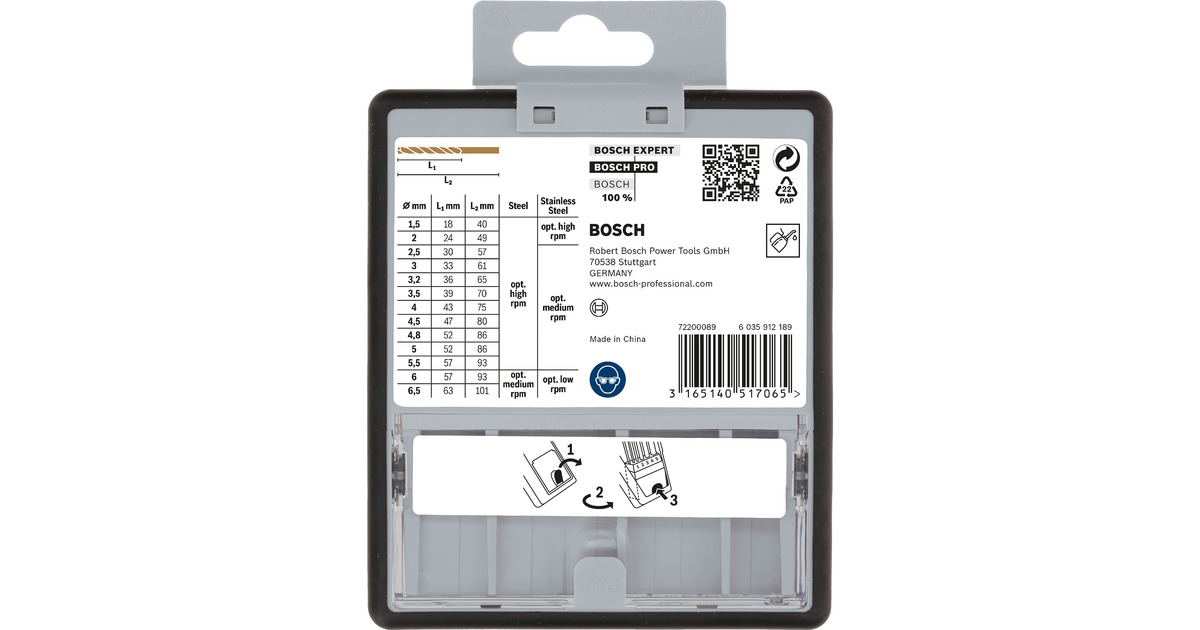 Bosch Professional PRO Stainless Steel HSS-Co Metallbohrer-Satz, 13-teilig
