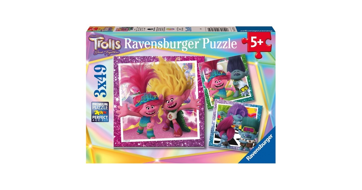Ravensburger Kinderpuzzle Trolls 3 3x 49 Teile