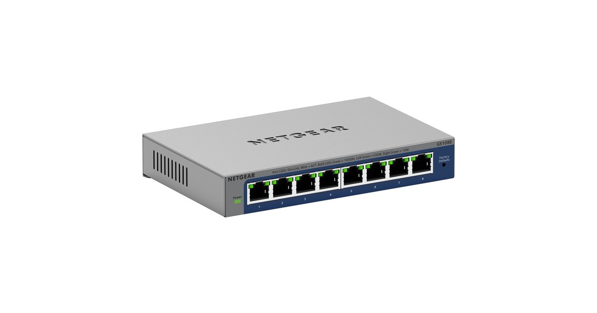 Netgear GS108E, Switch grau