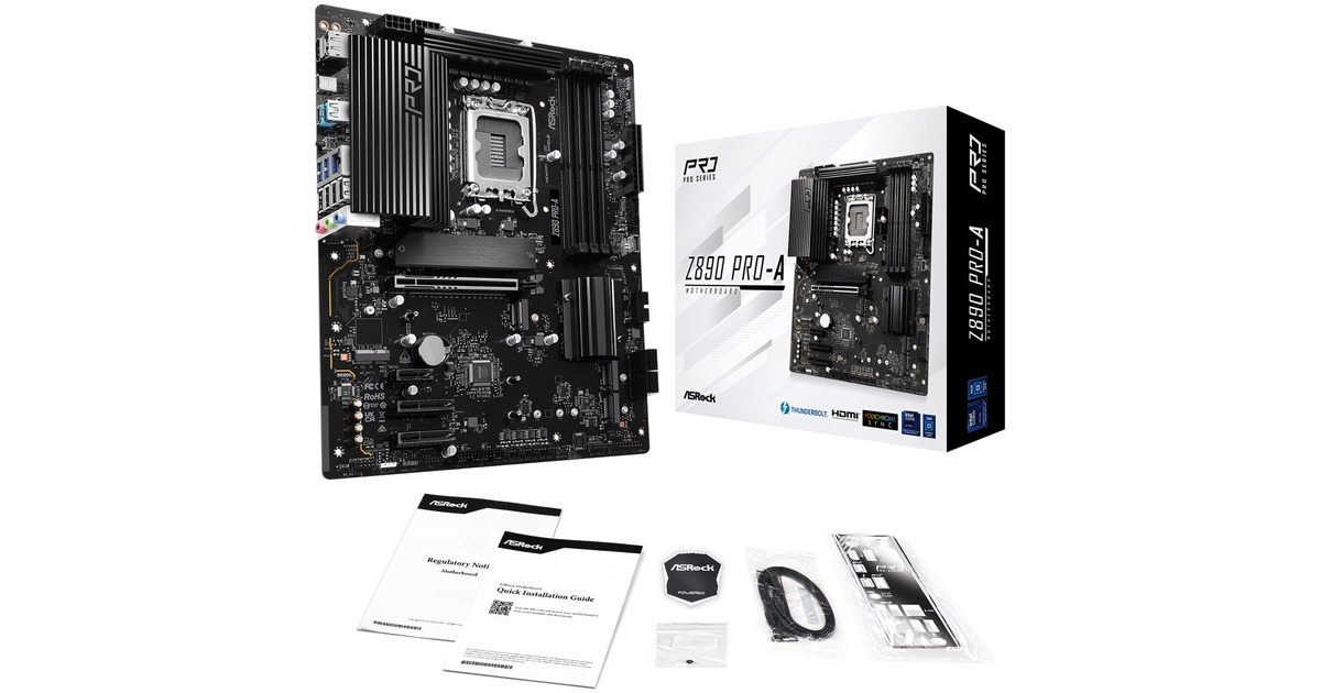 ASRock Asro Z890 Pro-A, Mainboard schwarz