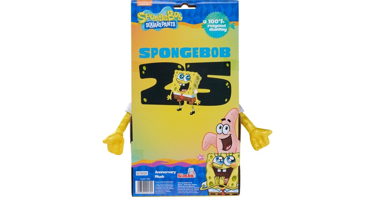 Simba SpongeBob Jubiläumsplüsch, 30cm, Kuscheltier 45 cm