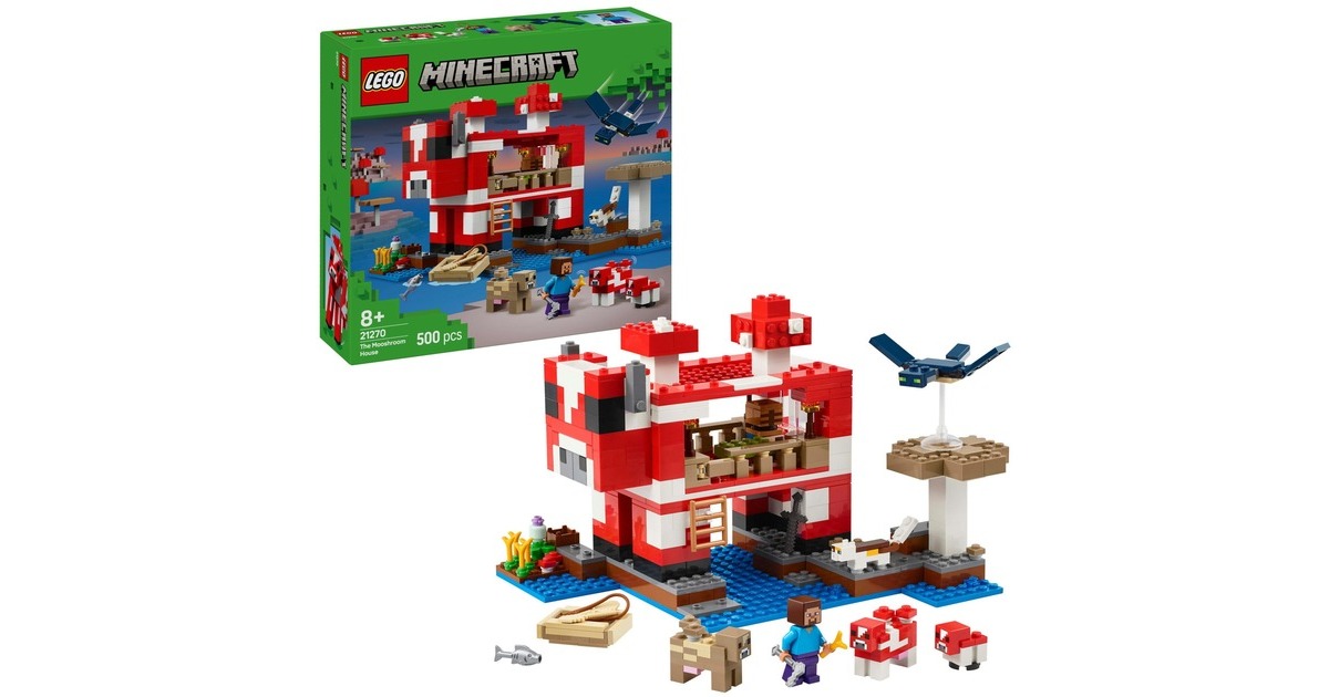 LEGO 21270 Minecraft Das Pilzkuh-Haus, Konstruktionsspielzeug