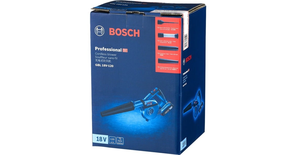 Bosch Professional Akku-Gebläse GBL 18V-120 solo Professional, 18Volt, Laubbläser blau/schwarz ...