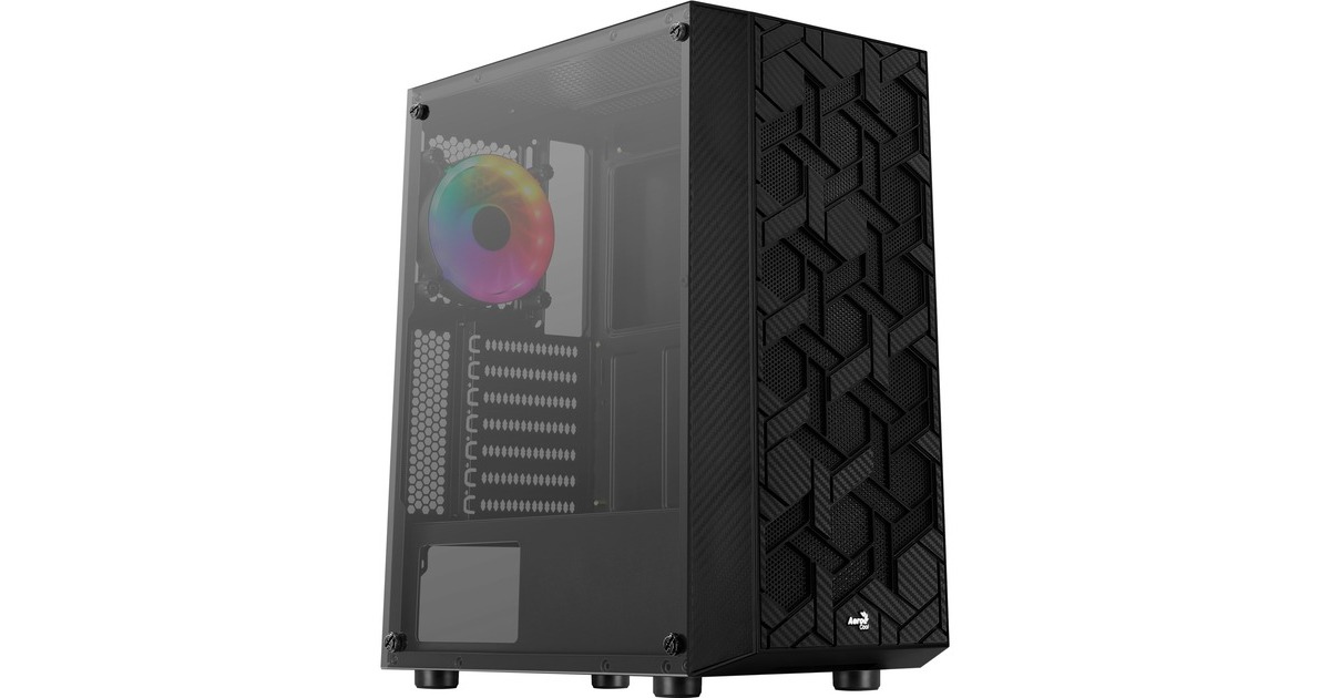 Aerocool Hive FRGB v3, Tower-Gehäuse schwarz, Tempered Glass