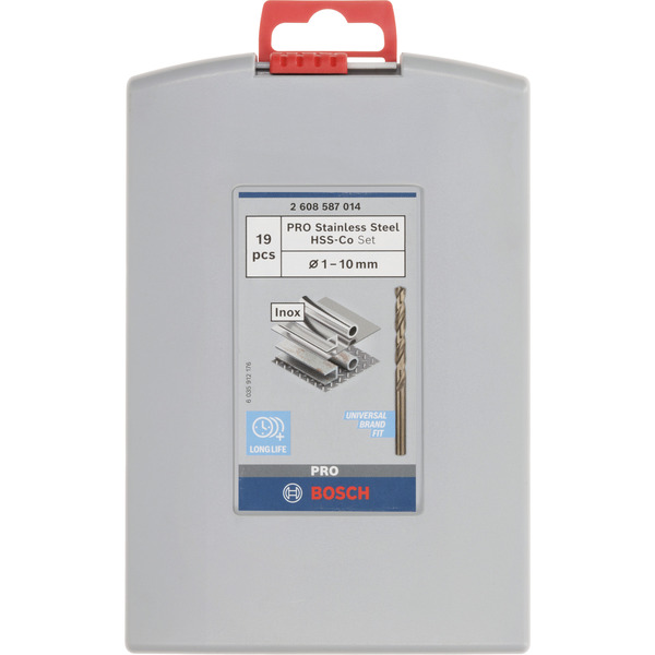 Bosch Professional PRO Stainless Steel HSS-Co Metallbohrer-Satz, 19-teilig