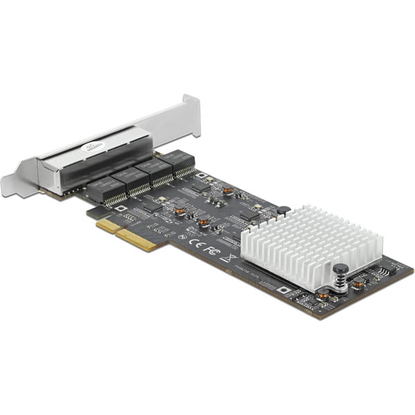 DeLOCK PCI Express x4 zu 4 x RJ45 2,5 GbE, LAN-Adapter