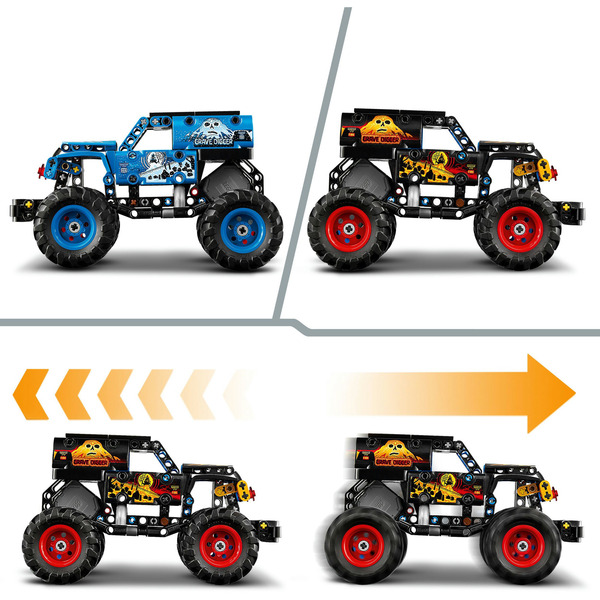 LEGO 42219 Technic Monster Jam Grave Digger Feuer und Eis ...