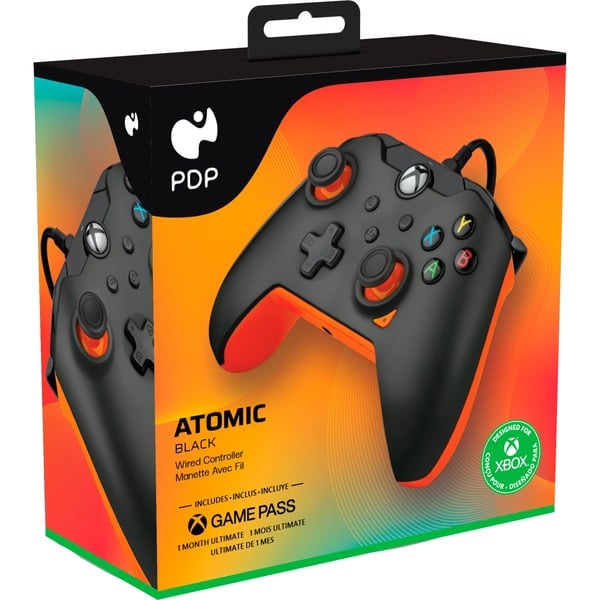 Pdp Wired Controller Atomic Black Gamepad Schwarz Orange Für Xbox
