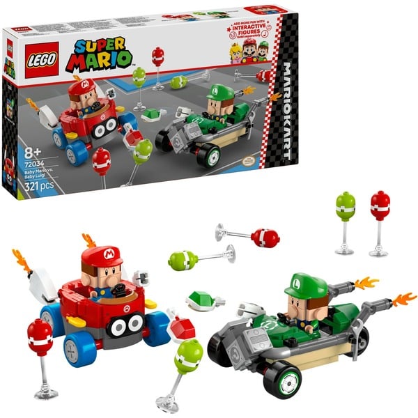 LEGO 72034 Super Mario - Mario Kart: Baby Mario vs. Baby Luigi ...