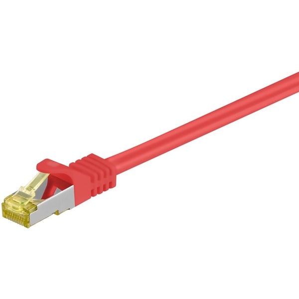 goobay RJ-45 Patchkabel Cat 6.a S/FTP (PIMF), mit Cat.7 Rohkabel rot, 5 ...