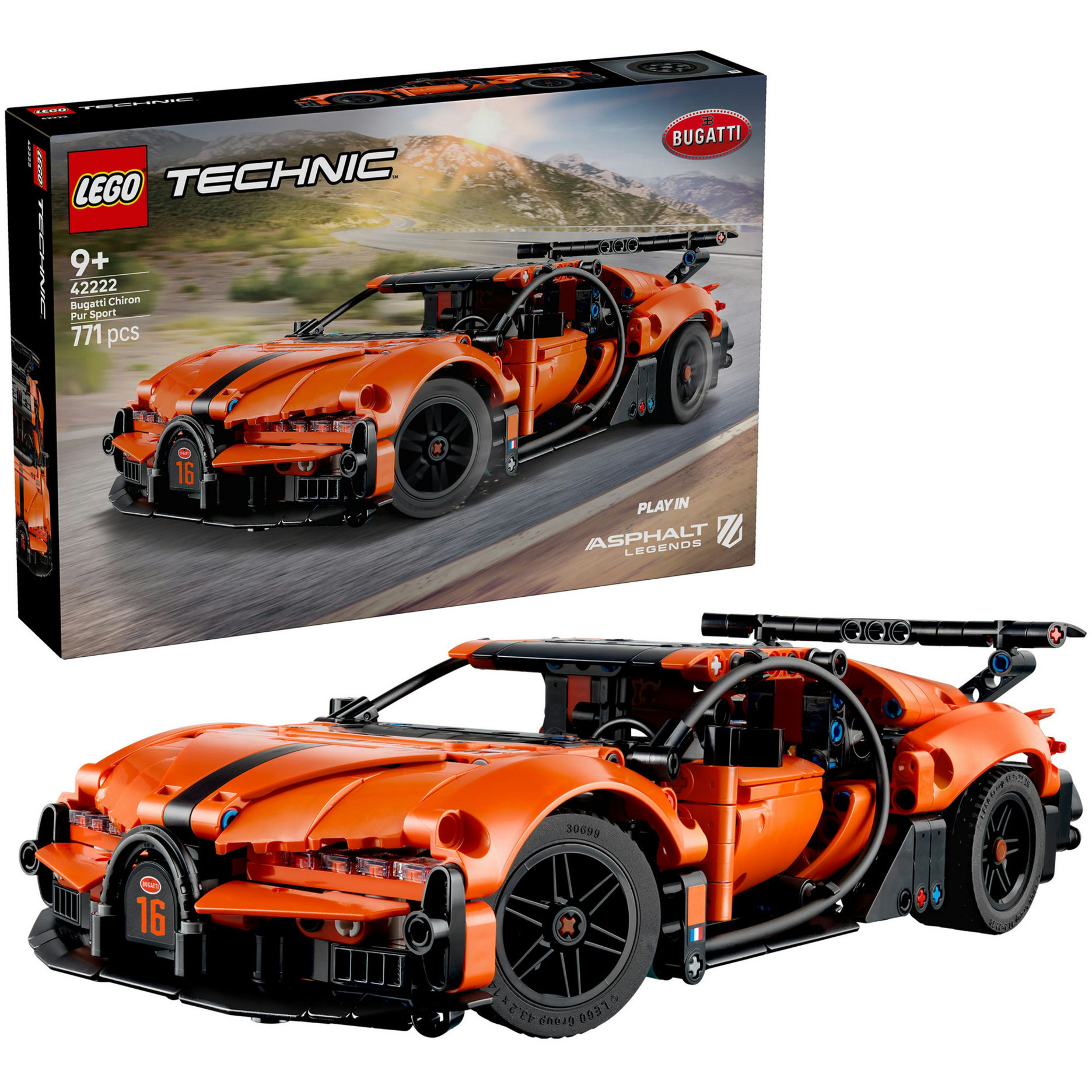 LEGO 42222 Technic Bugatti Chiron Pur Sport Hypercar ...